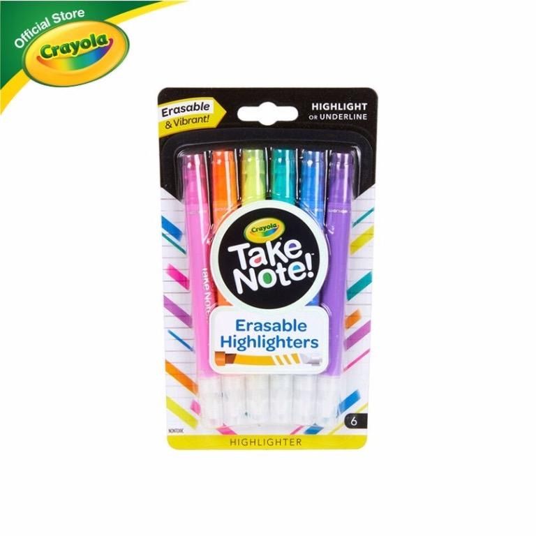 Crayola Take Note Erasable Highlighter, 6 Colors, Hobbies & Toys ...