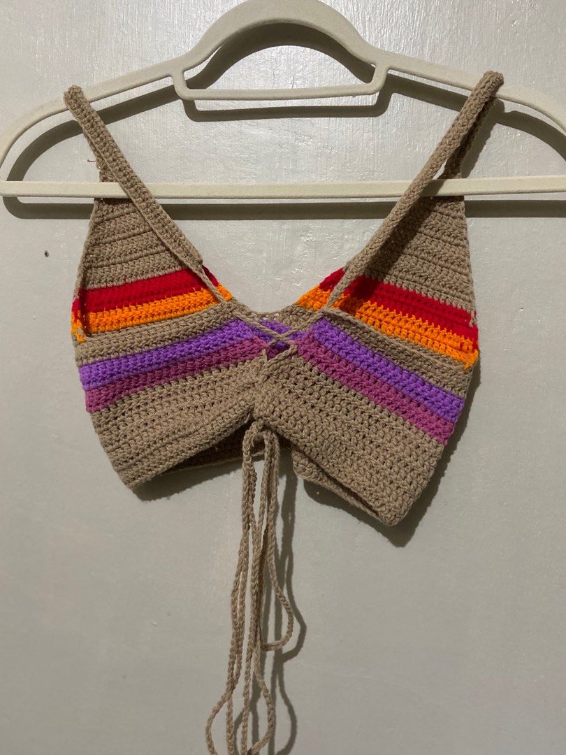 Crochet Lesbian Flag Top, Women's Fashion, Tops, Longsleeves on Carousell