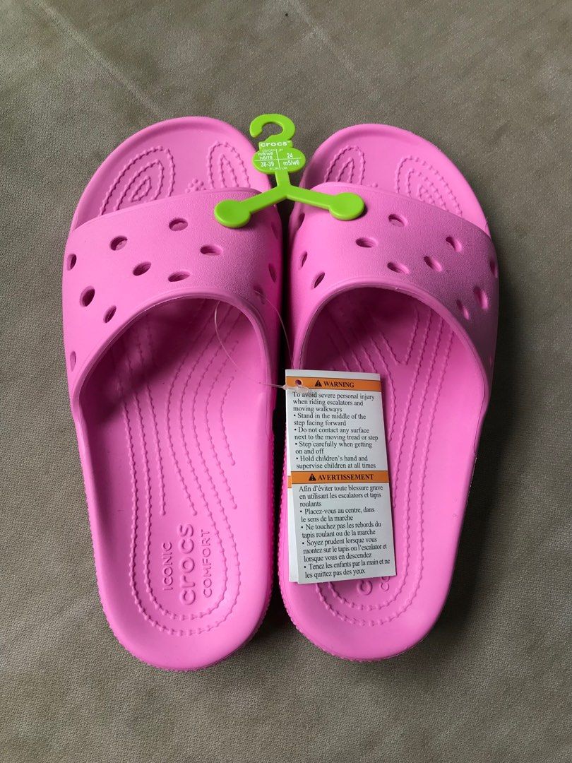 Crocs Classic Slides in Hot Pink! (Authentic) size W8/M6, Women's ...