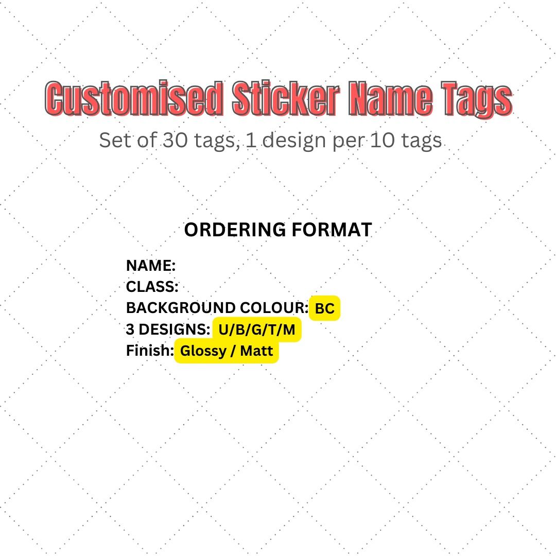 Customised Sticker Name Tags / Labels, Hobbies & Toys, Stationery ...