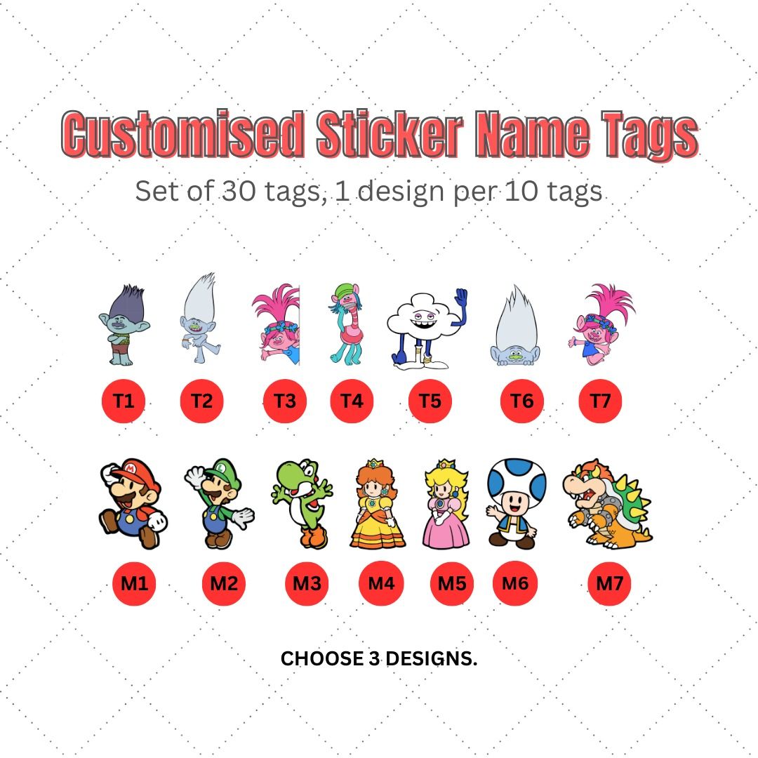 Customised Sticker Name Tags / Labels, Hobbies & Toys, Stationery ...