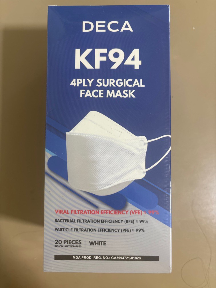 DECA KF94 Masks 4PLY Surgical Face Mask, Health & Nutrition, Face Masks ...