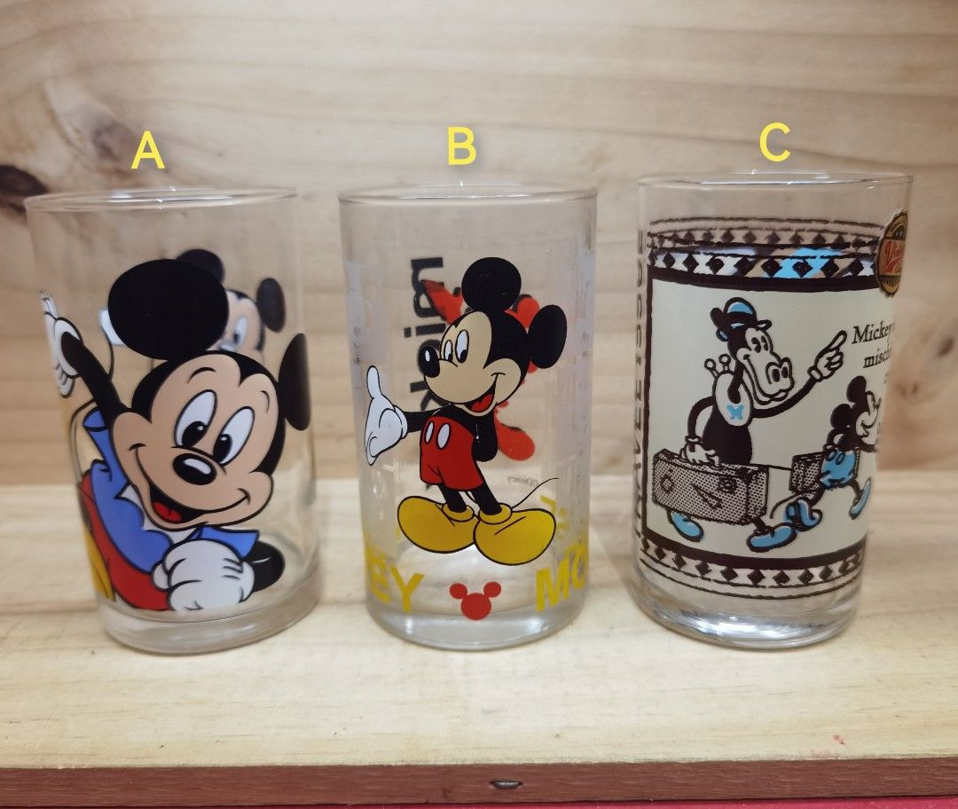 Disney Mickey Mouse Glass Collection series, Furniture & Home Living ...