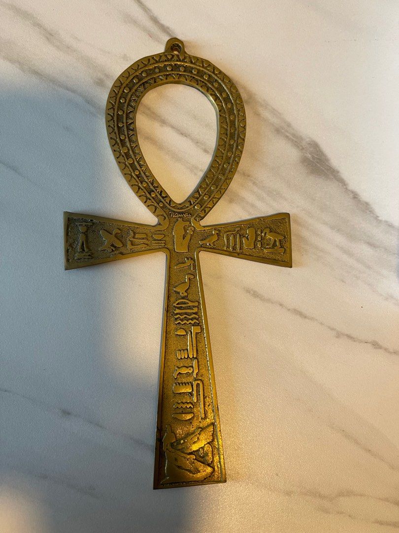 Egyptian ankh in metallic gold bronze colour wall decorative, Furniture ...