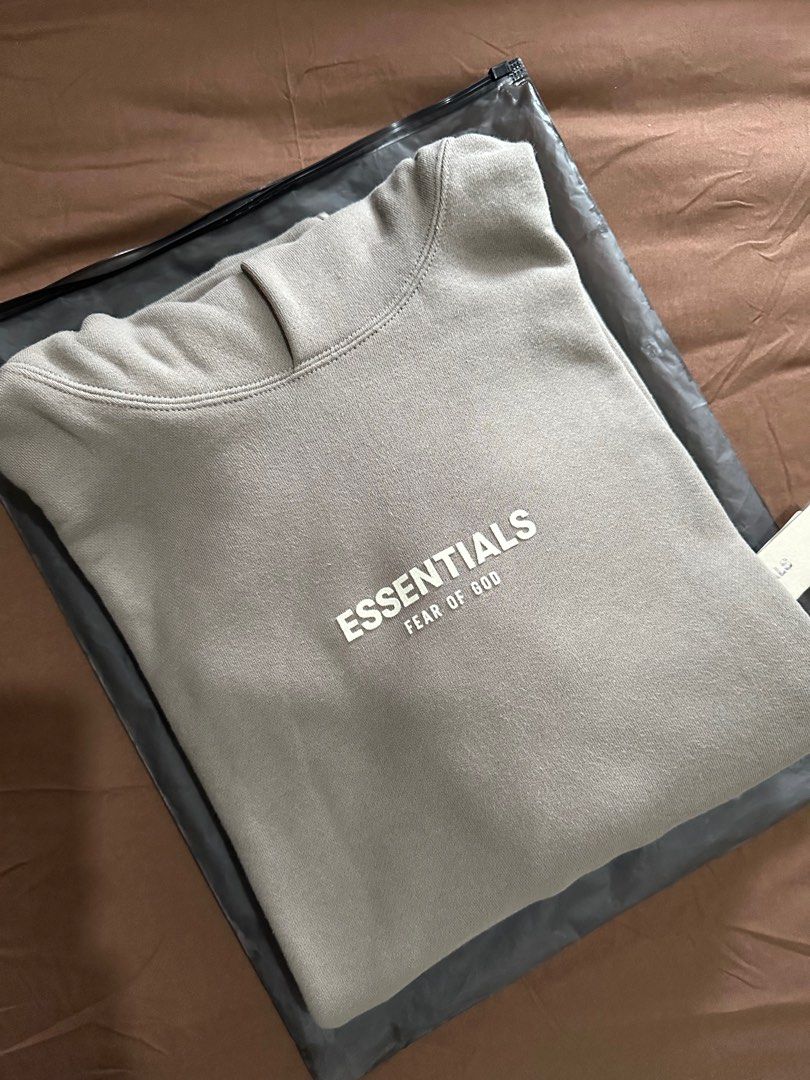 Fear of God Essentials Relaxed Hoodie Desert Taupe - SMALL, Men's ...