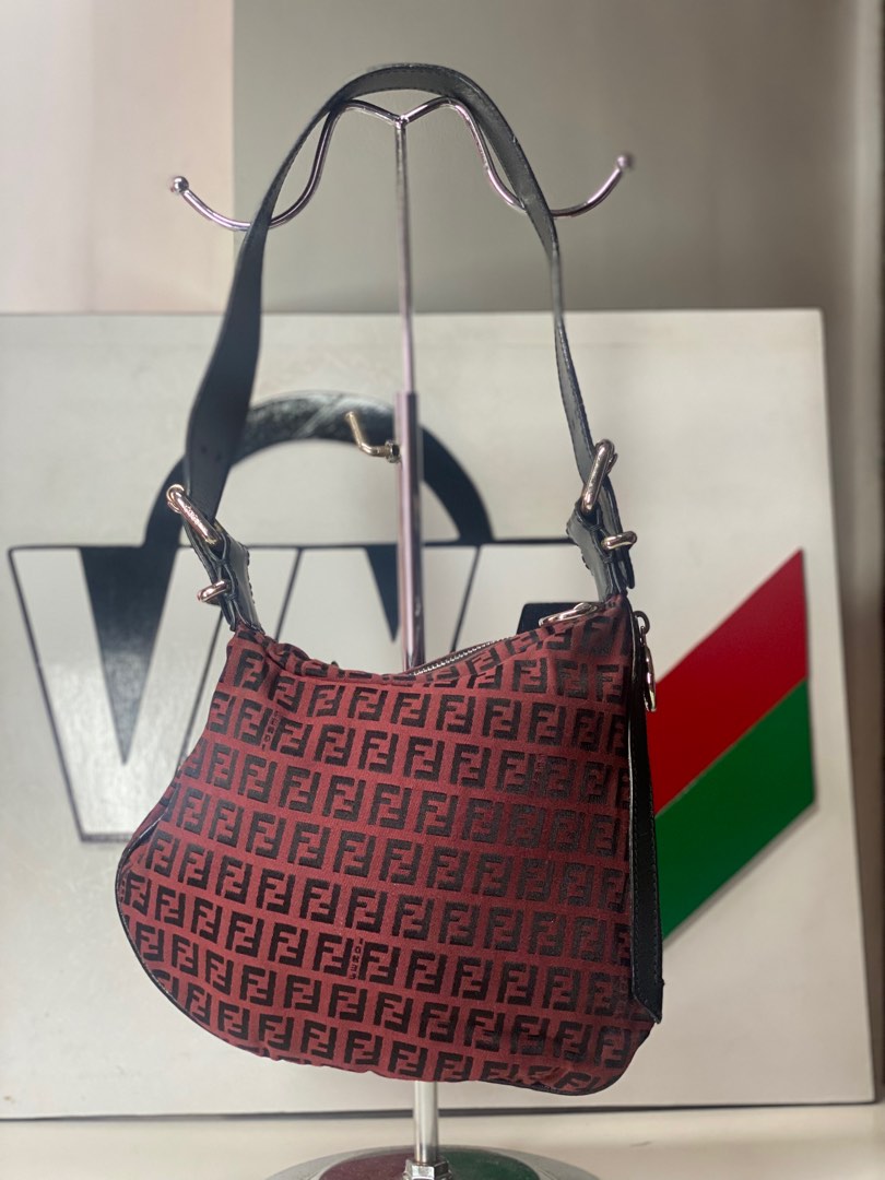 Fendi Red Canvas Fabric Zucchino Oyster Bag, Luxury, Bags & Wallets on ...