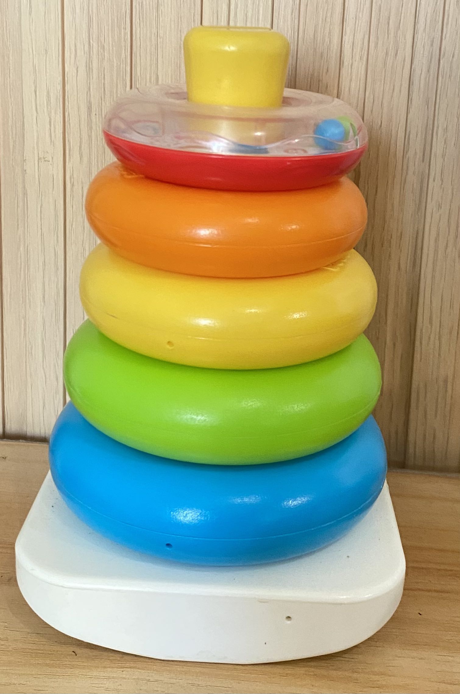 Fisher-Price Baby Stacking Toy Rock-A-Stack, Roly-Poly Base With 5 ...