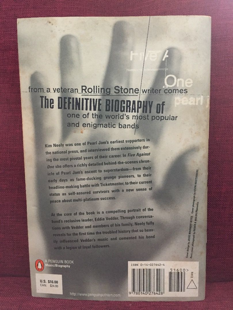 Five Against One: The Pearl Jam Story by Kim Neely (RARE), Hobbies ...