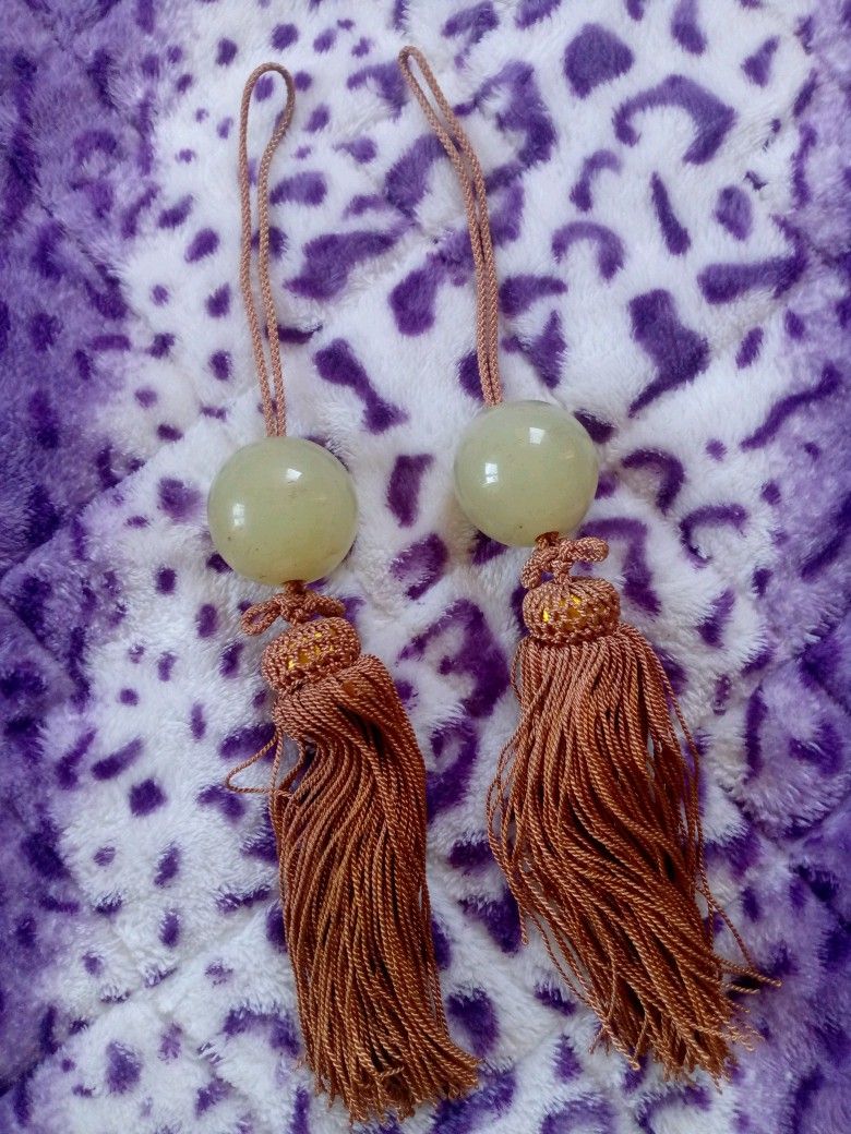 Fuchin Japanese Hanging Scroll Weights Kakejiku Marble Stone Tassel Art ...