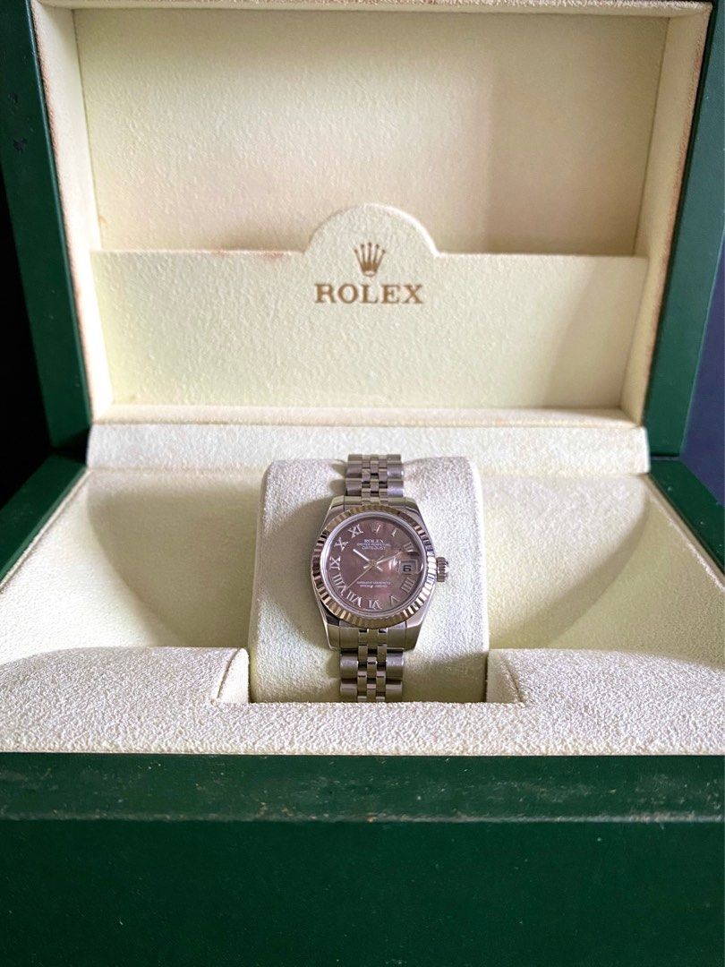 *Full set* Rolex Oyster Perpetual 26mm original dark MOP dial with big ...