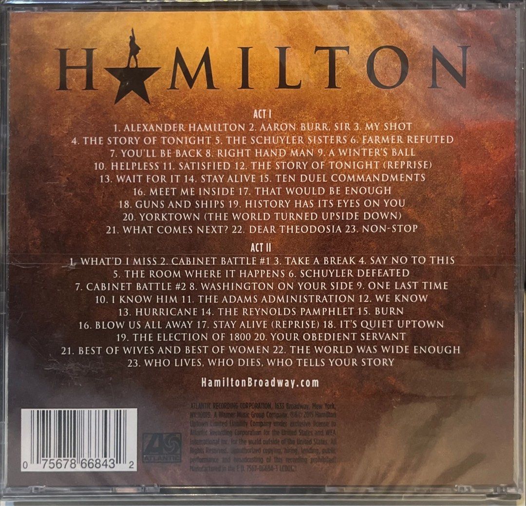 Hamilton: An Musical Musical Deluxe 2CD Edition, Hobbies & Toys, Music ...