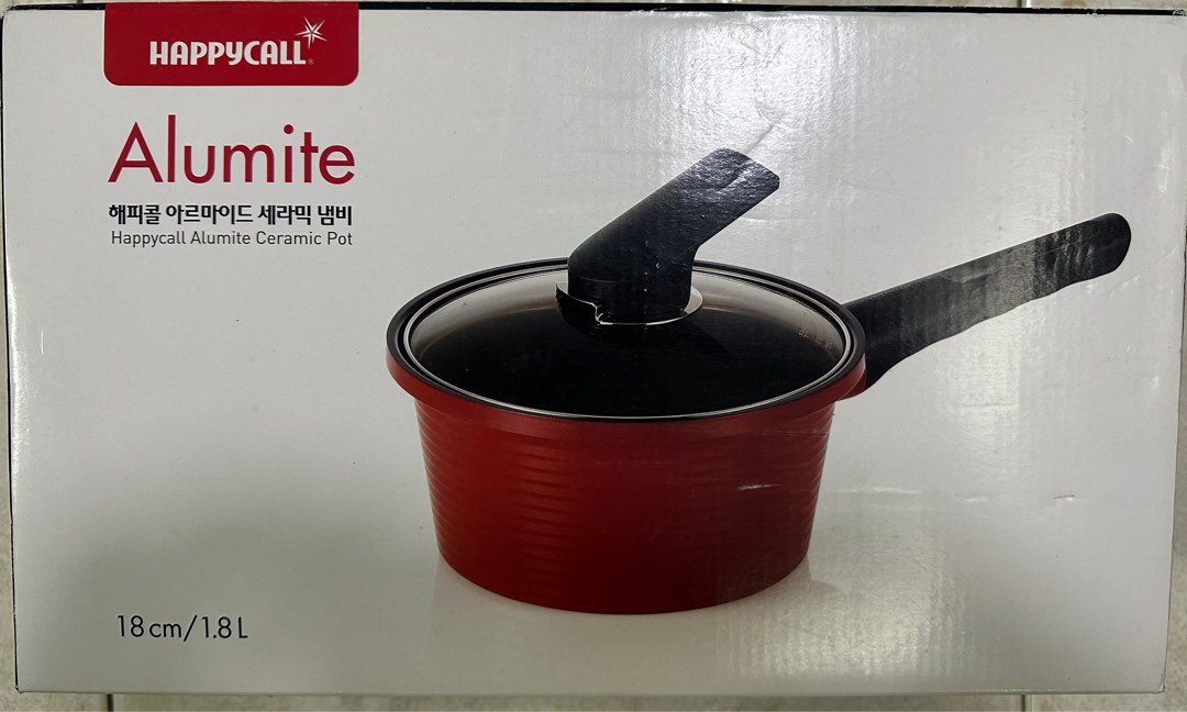 HAPPYCALL Alumite Ceramic Pot (Red) - NEW, Furniture & Home Living ...