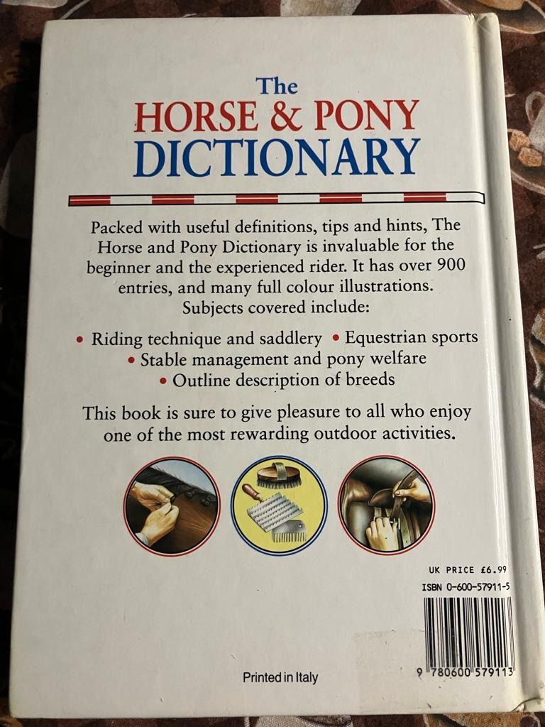 HARDBOUND Horse & Pony Dictionary Sports Animal Science Hobby Book by ...