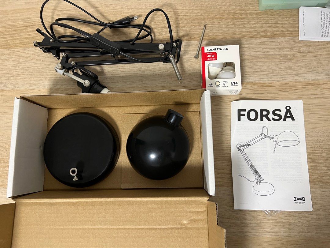 IKEA FORSA work lamp black, Furniture & Home Living, Lighting & Fans, Lighting on Carousell