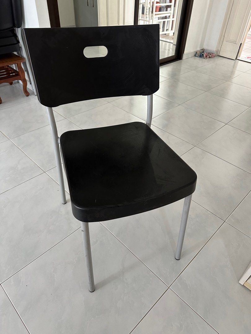 IKEA Stackable Herman chairs- black, Furniture & Home Living, Furniture ...