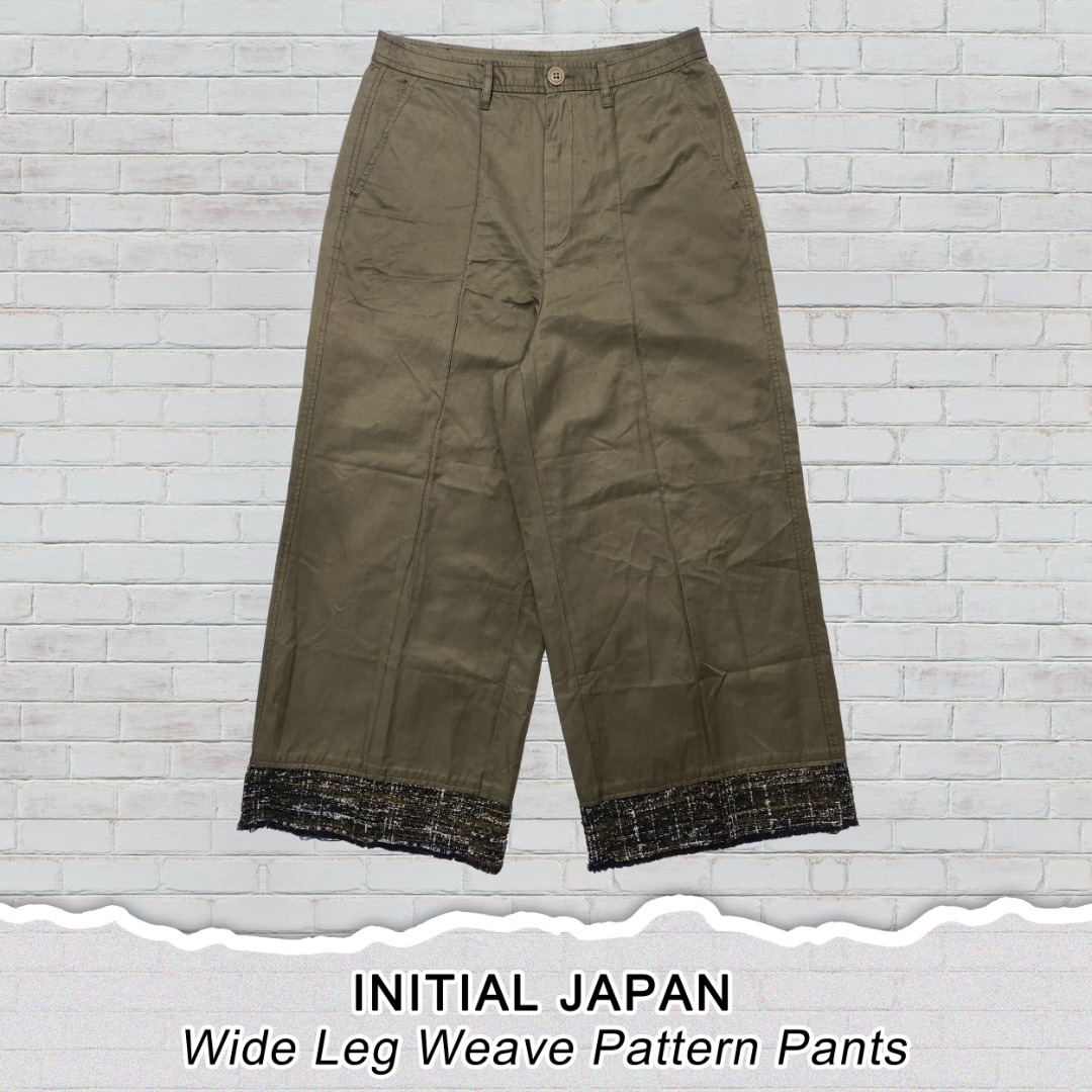 INITIAL JAPAN - Wide Leg Weave Pattern Pants, Men's Fashion, Bottoms ...