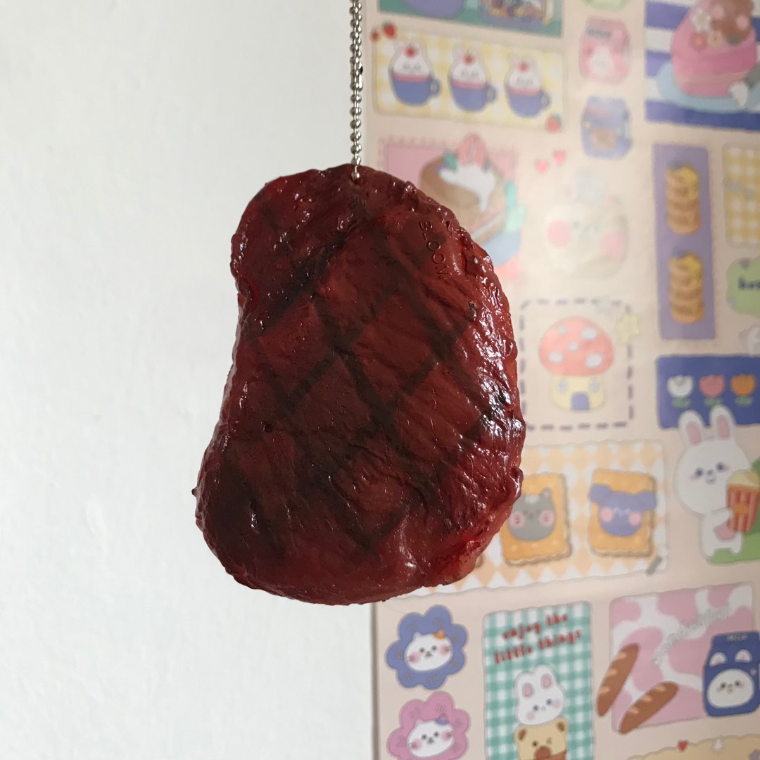 Japan Food Keychain Steak (Feels & Looks Real), Hobbies & Toys ...