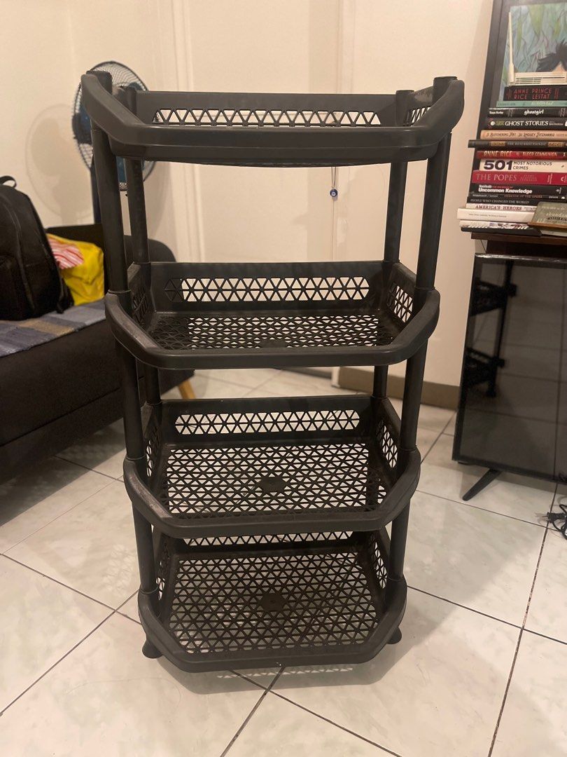 Jumbo 4 Layer Rack (Color Black), Furniture & Home Living, Furniture ...
