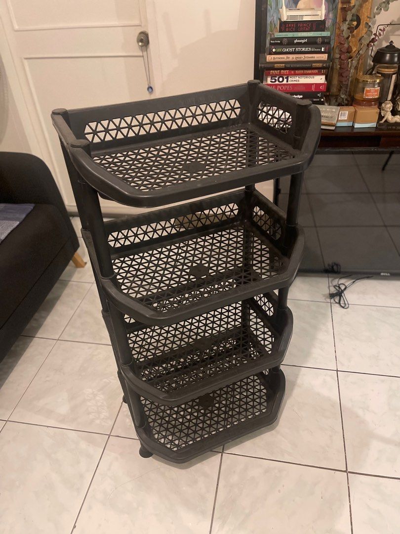 Jumbo 4 Layer Rack (Color Black), Furniture & Home Living, Furniture ...