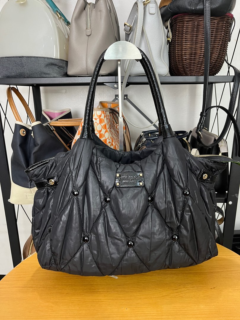 Kate Spade Black Puffer Stevie Bag, Luxury, Bags & Wallets on Carousell