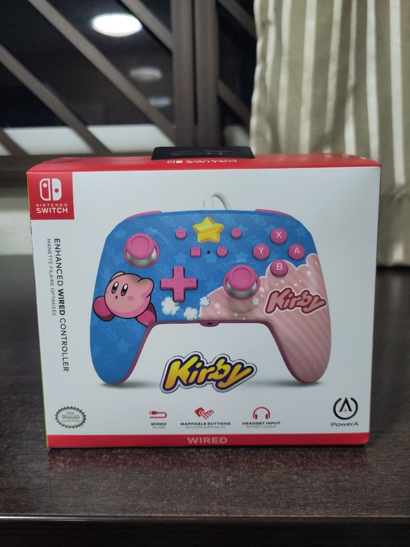 Kirby- Nintendo Switch Wired Controller, Video Gaming, Gaming ...