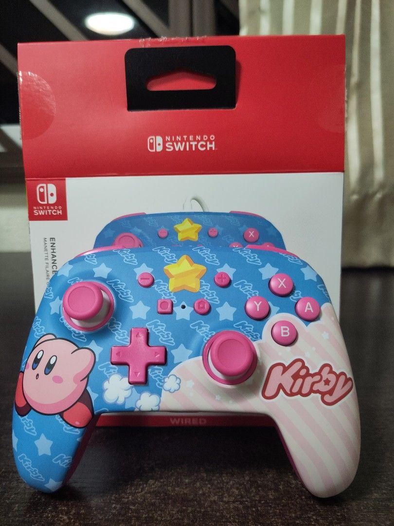 Kirby- Nintendo Switch Wired Controller, Video Gaming, Gaming ...