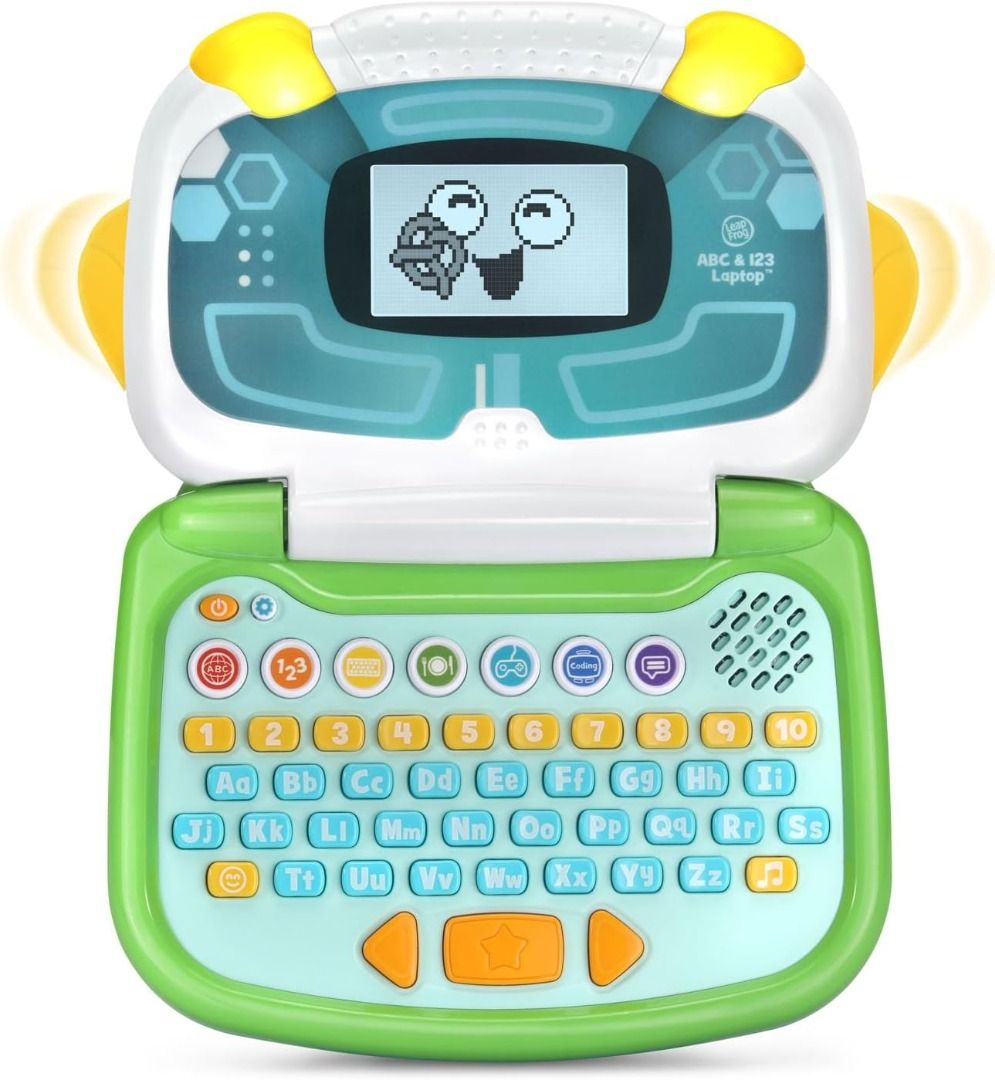 LeapFrog ABC and 123 Laptop, Green Clic the ABC 123 Character Robot ...