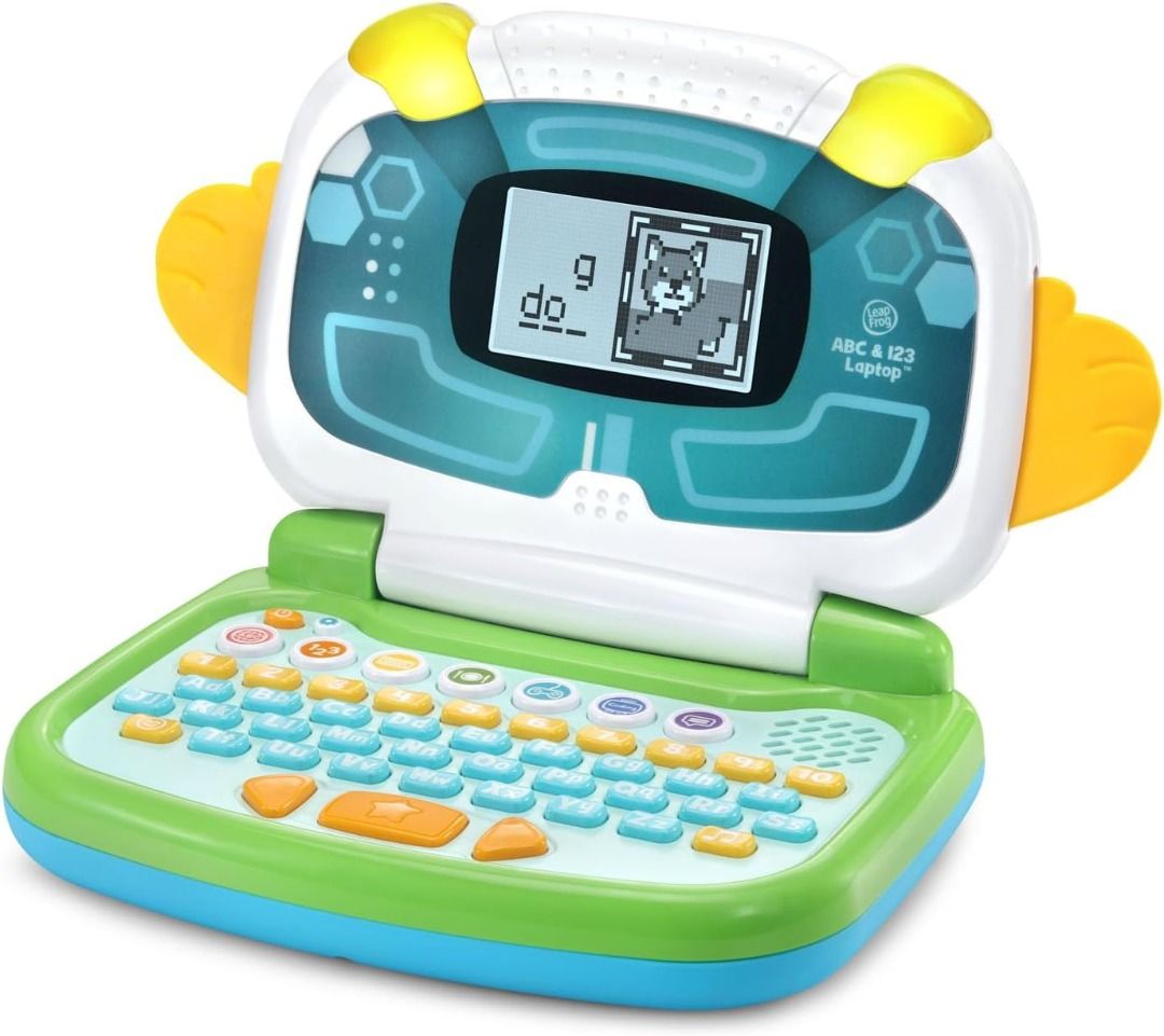 LeapFrog ABC and 123 Laptop, Green Clic the ABC 123 Character Robot ...