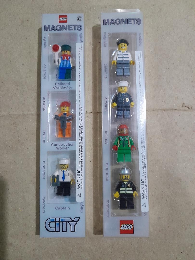 LEGO CITY Lot of two 3-Pack and 4-Pack Minifigure Magnets Set, Hobbies ...