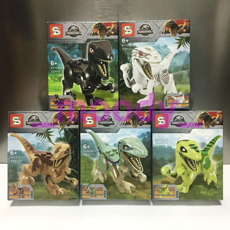 LEGO Compatible Jurassic World Velociraptor Dinosaurs (5 Pieces Set ...