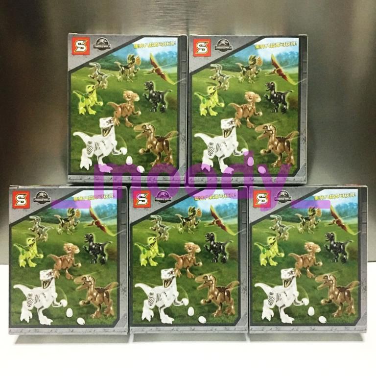 LEGO Compatible Jurassic World Velociraptor Dinosaurs (5 Pieces Set ...