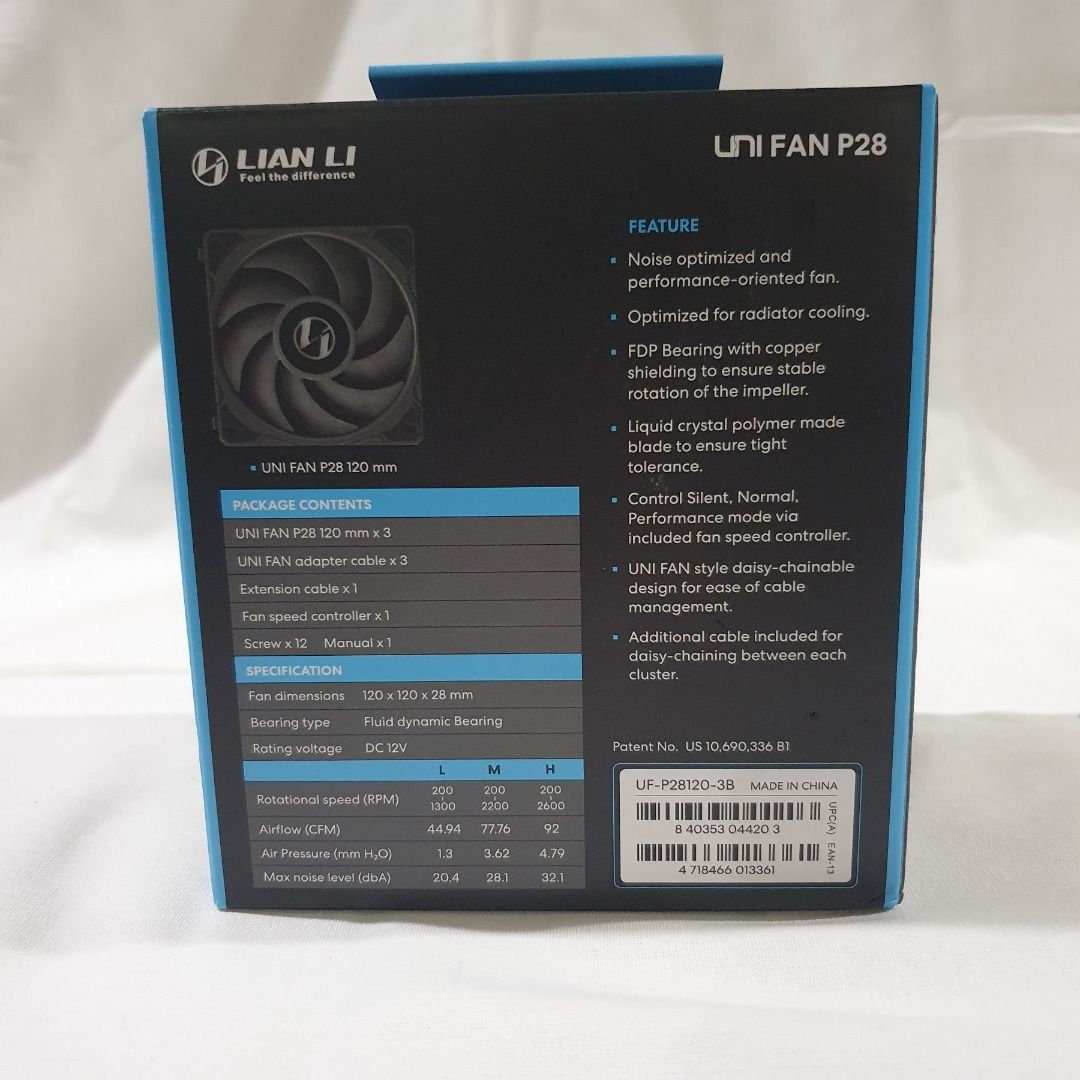 LIAN LI UNI Fan P28 120 Triple Pack Black with a Fan Speed Controller - P28120-3B, Computers ...