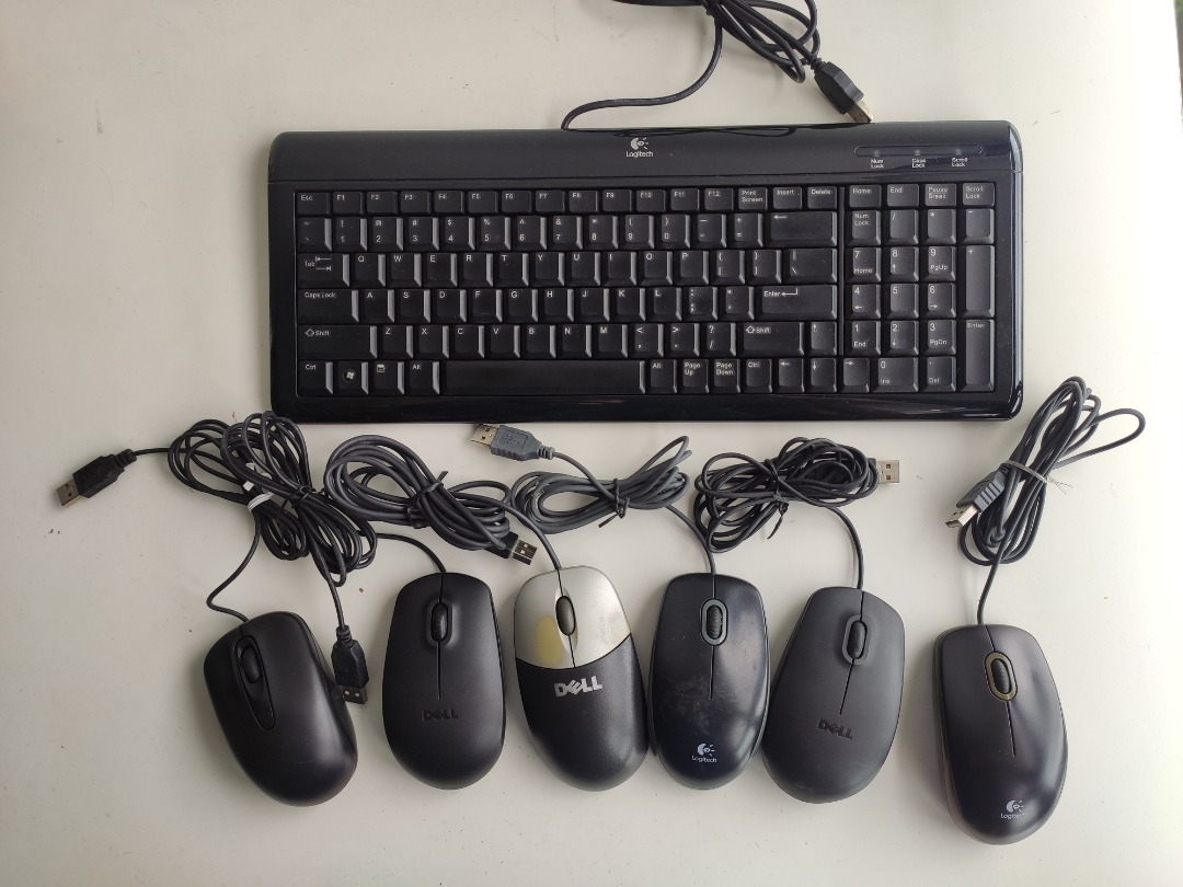 Logitech keyboard and mice of various brands (all USB wired), Computers ...