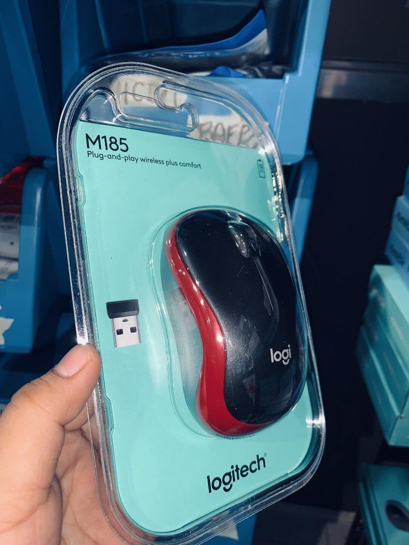 Logitech M185 Wireless Mouse Red, Computers & Tech, Parts & Accessories ...