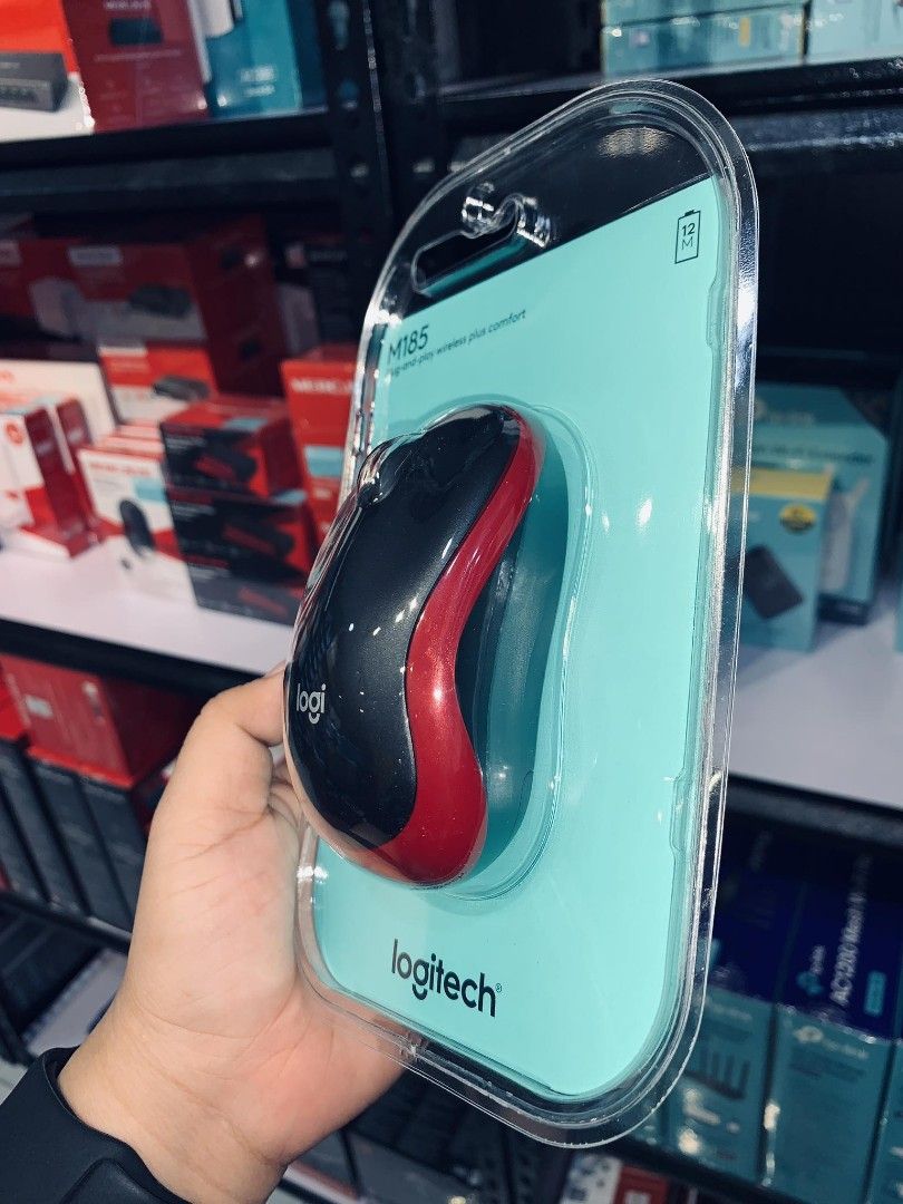 Logitech M185 Wireless Mouse Red Computers And Tech Parts And Accessories