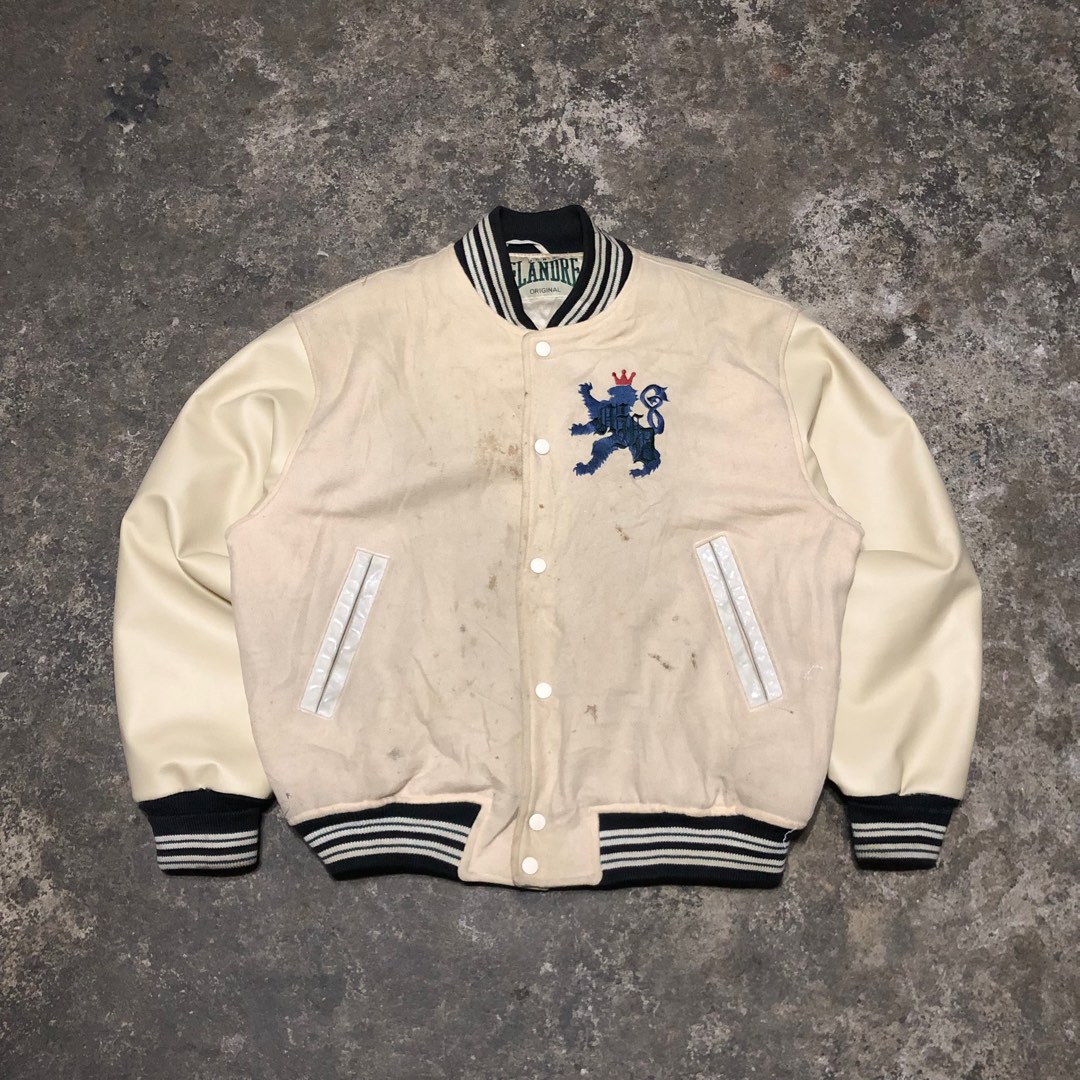 Men's Flandre, Leather wool varsity jacket, Men's Fashion, Coats ...