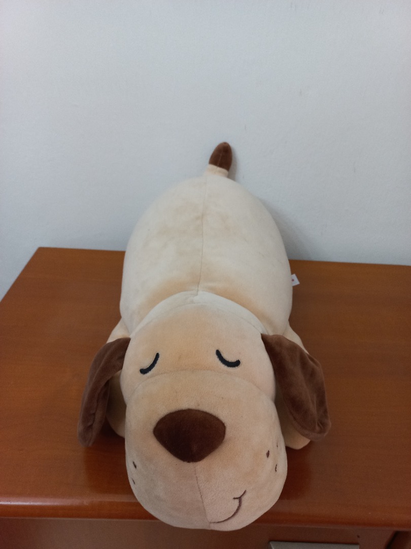 Miniso Life Lying Dog Plush Toy, Hobbies & Toys, Toys & Games on Carousell