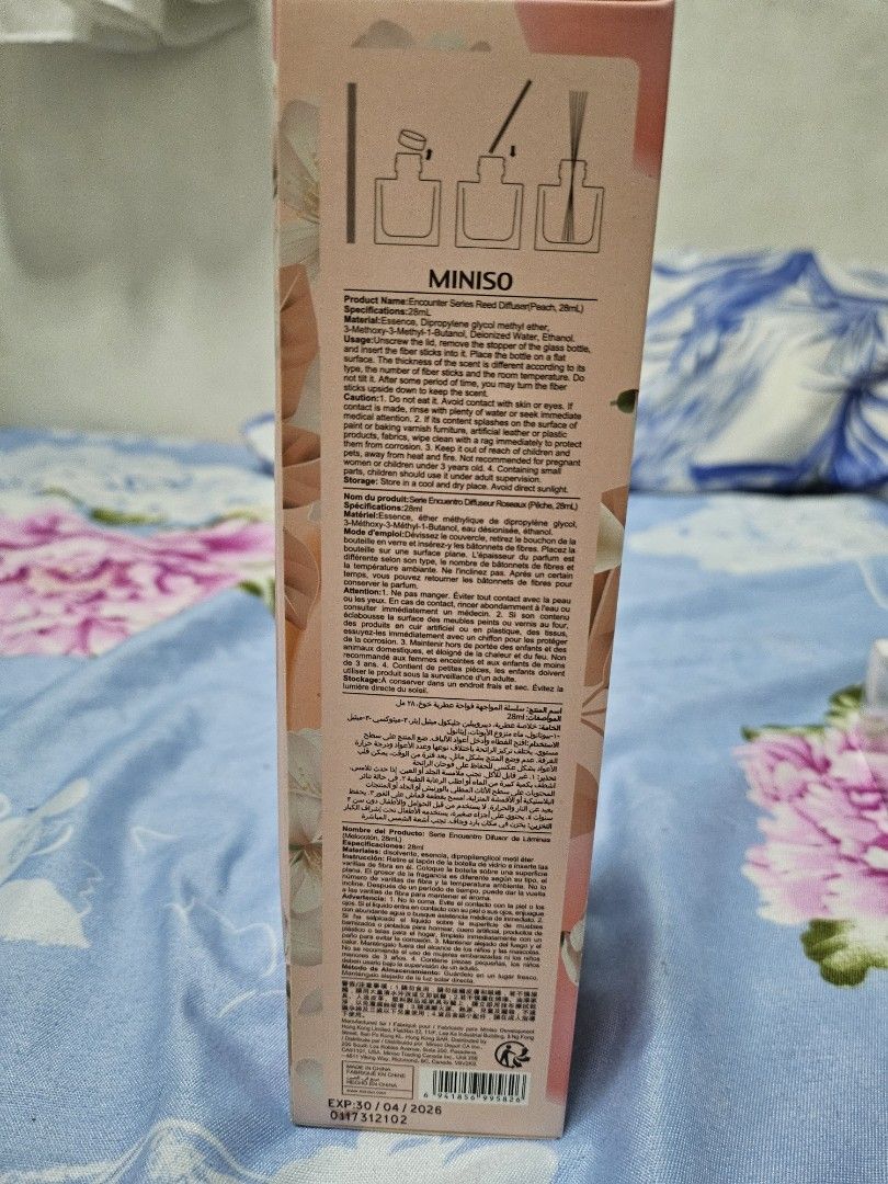 Miniso Reed Diffuser Peach 28ml, Beauty & Personal Care, Fragrance ...