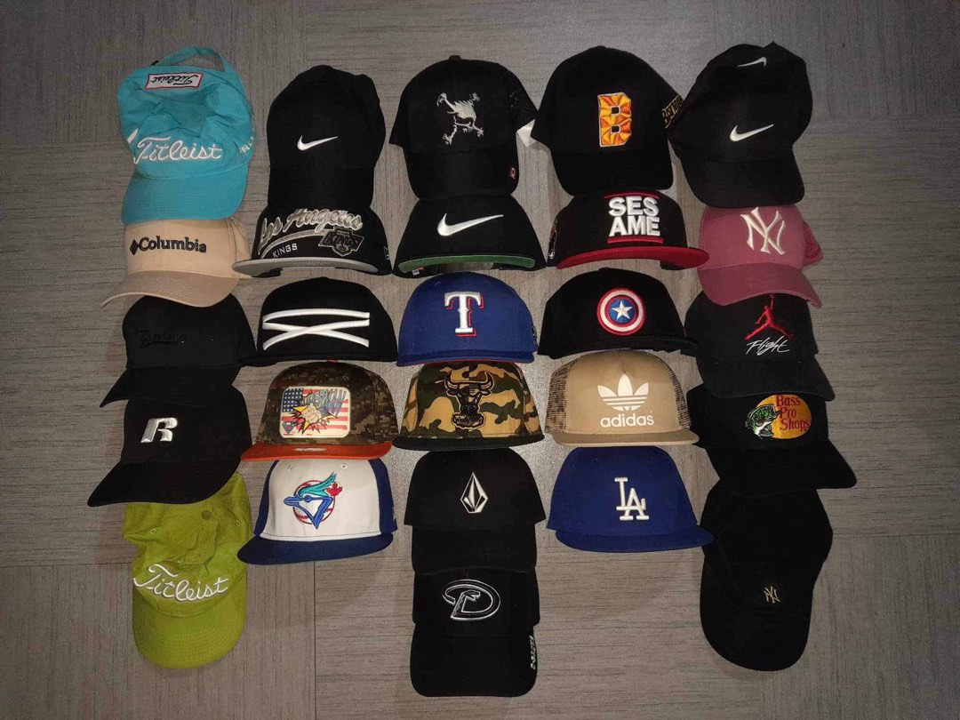 mixed pre-loved caps all original, Men's Fashion, Activewear on Carousell