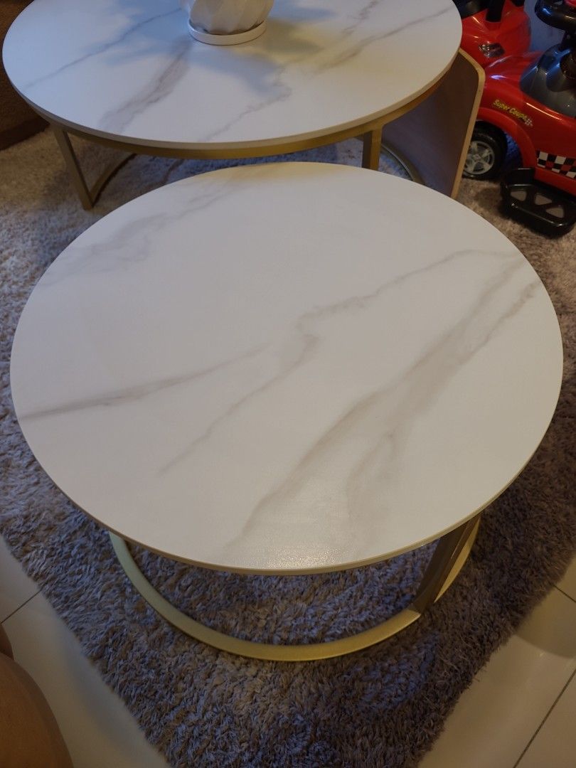 Modern Lux Marble Coffee Table Set, Furniture & Home Living, Furniture ...