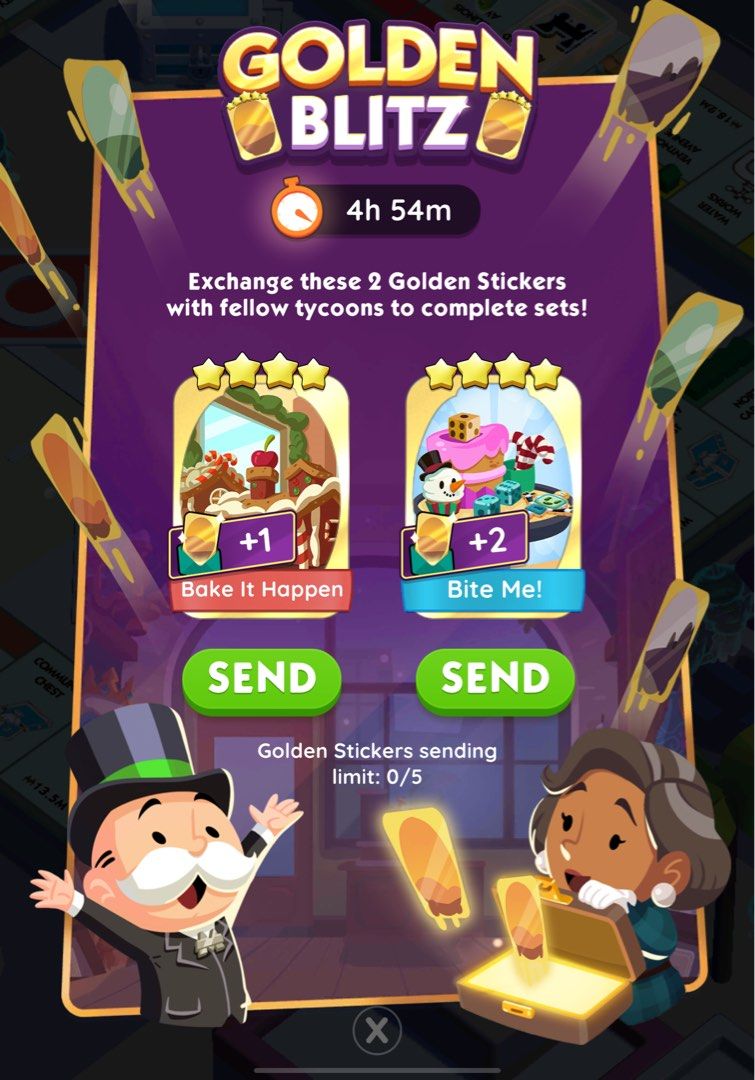 Monopoly Go 4 Star Sticker Bake It Happen Bite Me, Video Gaming, Gaming ...