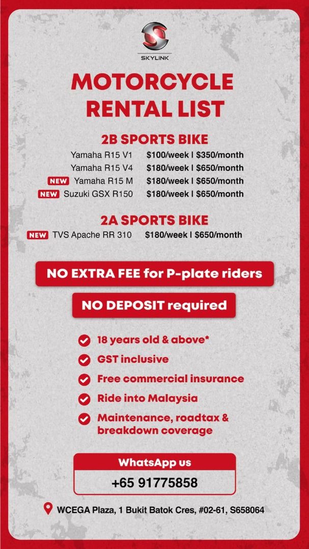 Motorcycle Rental, Motorcycles, Motorcycle Rental on Carousell