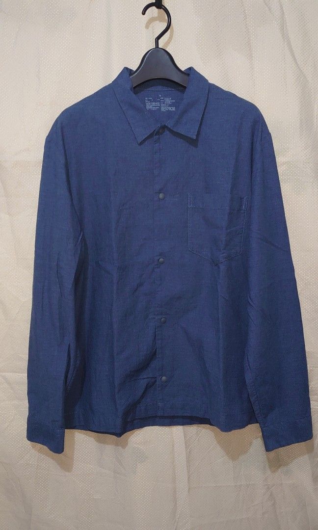 Muji by Uniqlo Overshirt, Men's Fashion, Tops & Sets, Tshirts & Polo Shirts on Carousell