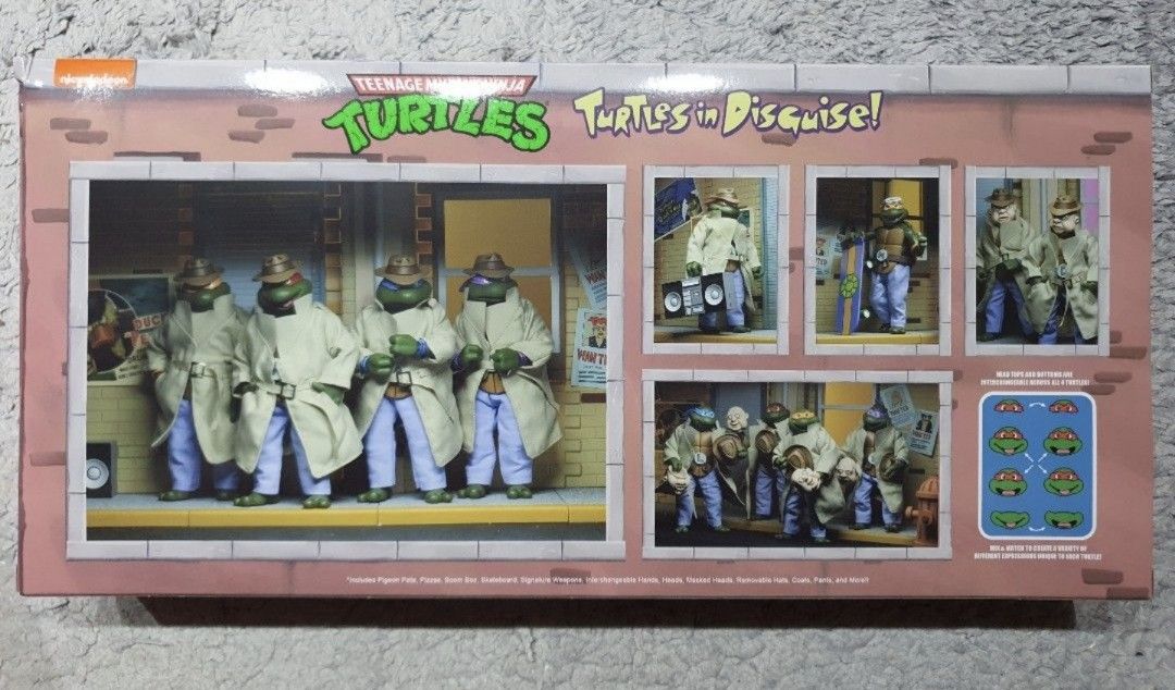 NECA TMNT Turtles in Disguise 4 pack, Turtle Van, Donatello's Portable ...