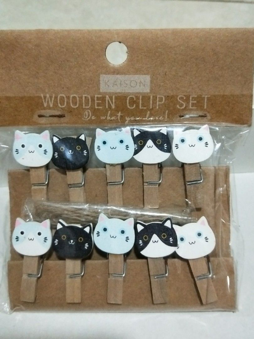 NEW wooden clip set with string @$1each, Hobbies & Toys, Stationery ...