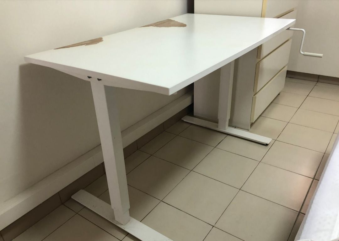 office/study desk, computer table, adjustable height - IKEA Skarsta, Furniture & Home Living ...