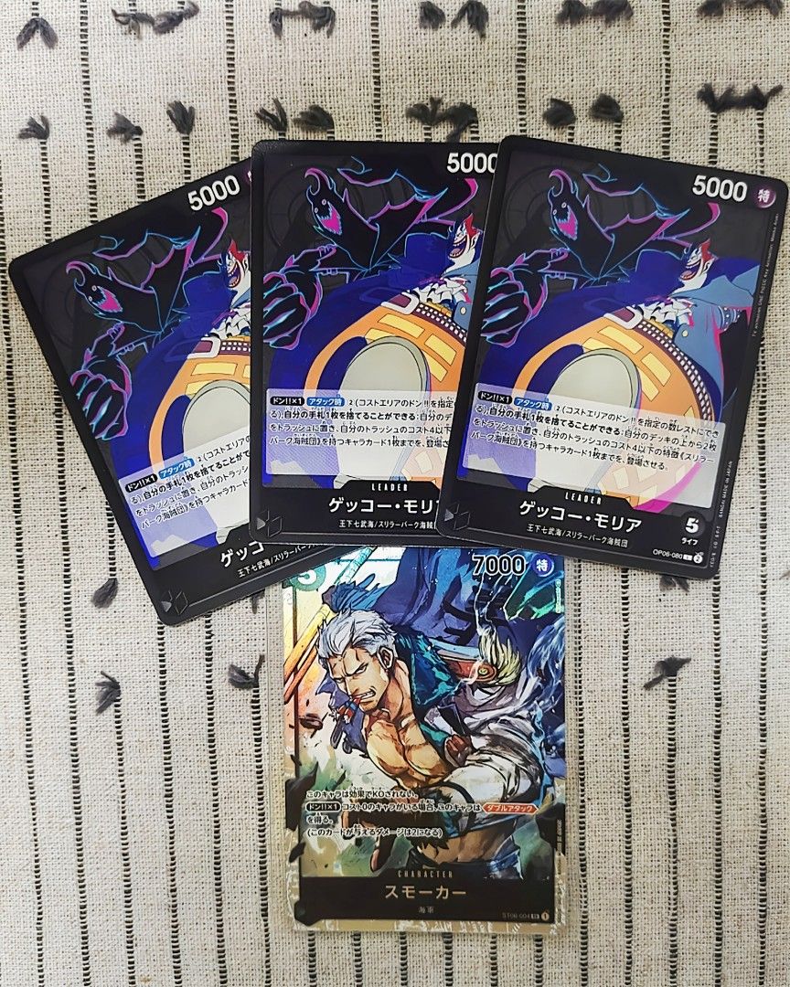 One Piece TCG Smoker/ OP06 Gecko Moria Leader/ST12 Zoro/Sanji Ldr/Doffy ...