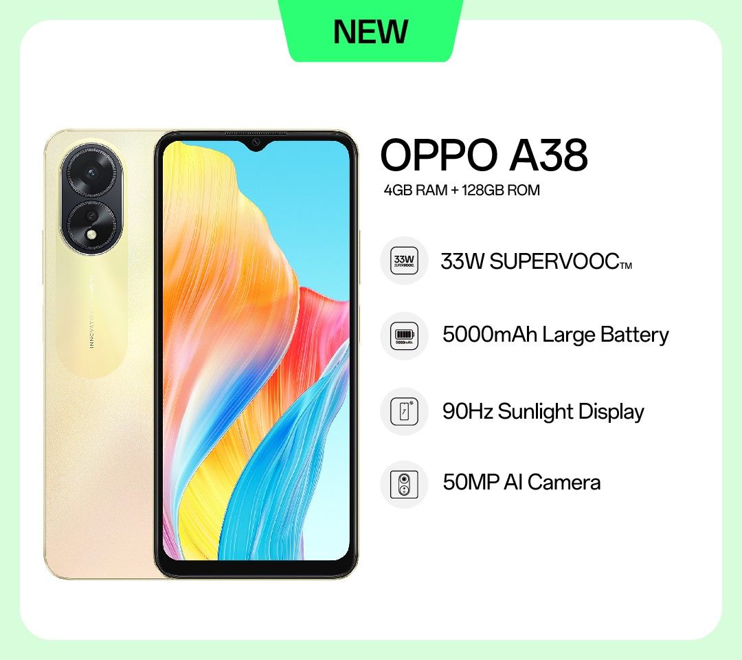 Oppo A38 Gold 128 GB, Mobile Phones & Gadgets, Mobile Phones, Android ...