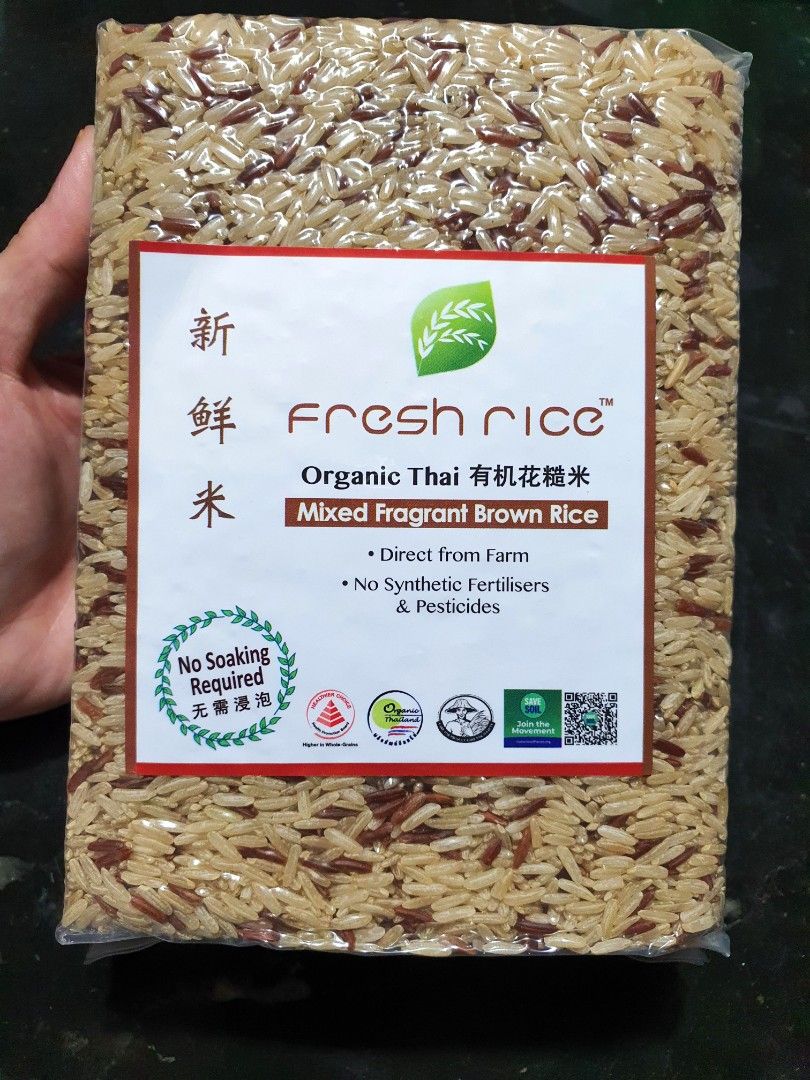 Organic Thai Mixed Fragrant Brown Rice 1kg, Food & Drinks, Rice ...