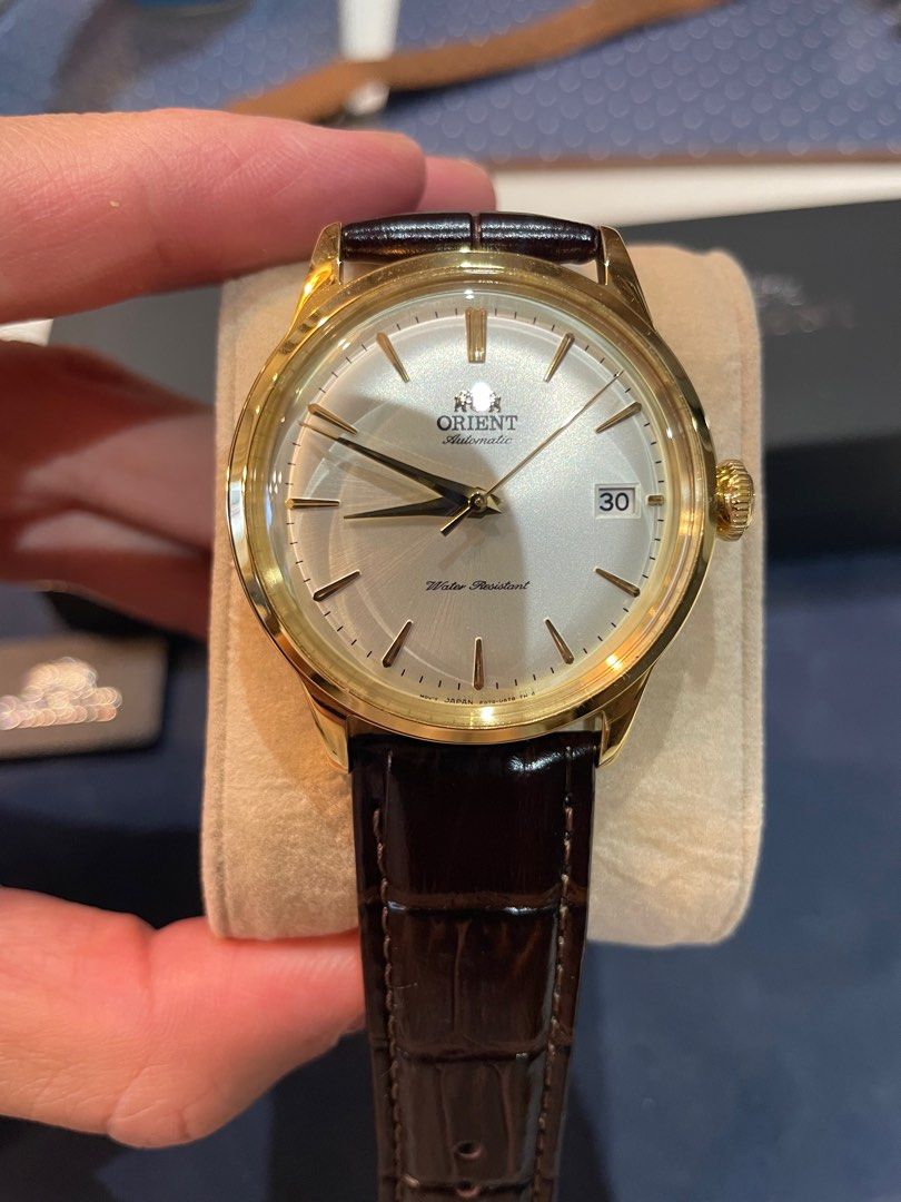 Orient Bambino 38mm Gold Case RA-AC0M01S10B Automatic Men's Watch, Men ...